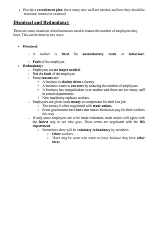 Recruitment & selection Revision notes | PDF