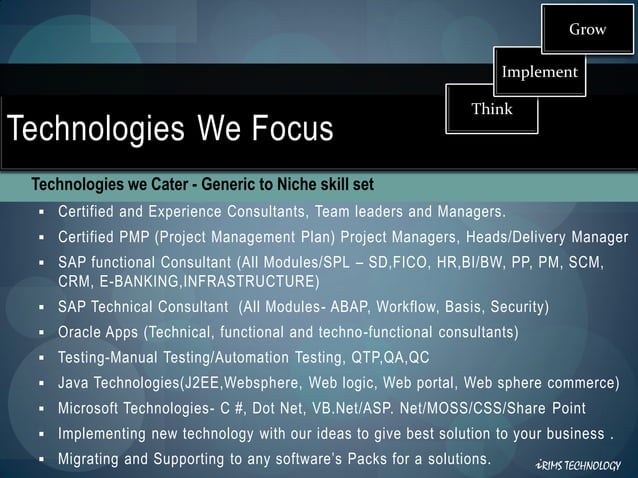 Recruitment solution i rims-p_technologies | PPT