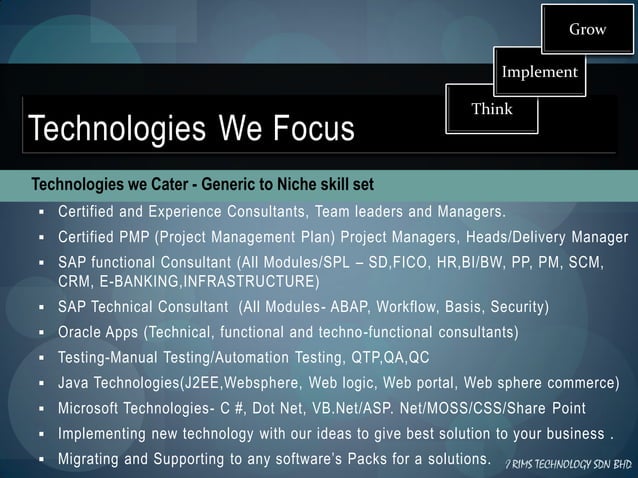 Recruitment Solution I Rims Technologies | PPT