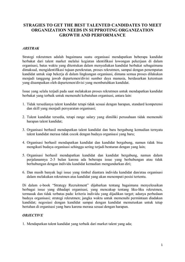 Recruitment Strategi Yang Efektif Dan Efisien Untuk Mendapatkan Kandidat Yang Sesuai Dengan ...
