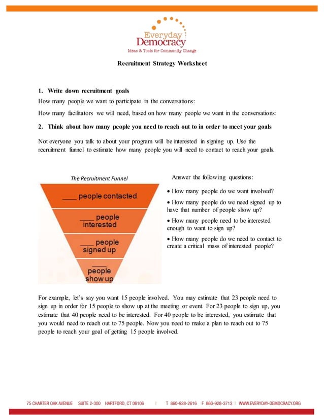 Recruitment Strategy Worksheet | PDF