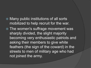 Recruitment to the british army during the first world war | PPTX