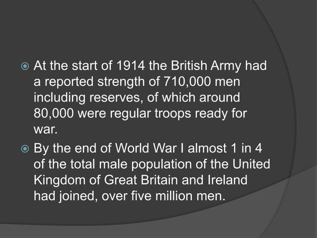 Recruitment to the british army during the first world war | PPT