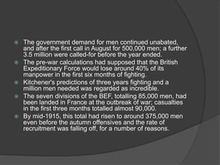 Recruitment to the british army during the first world war | PPT