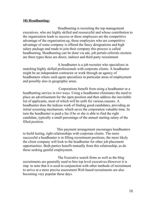 Recruitment with case study on bhel | DOC