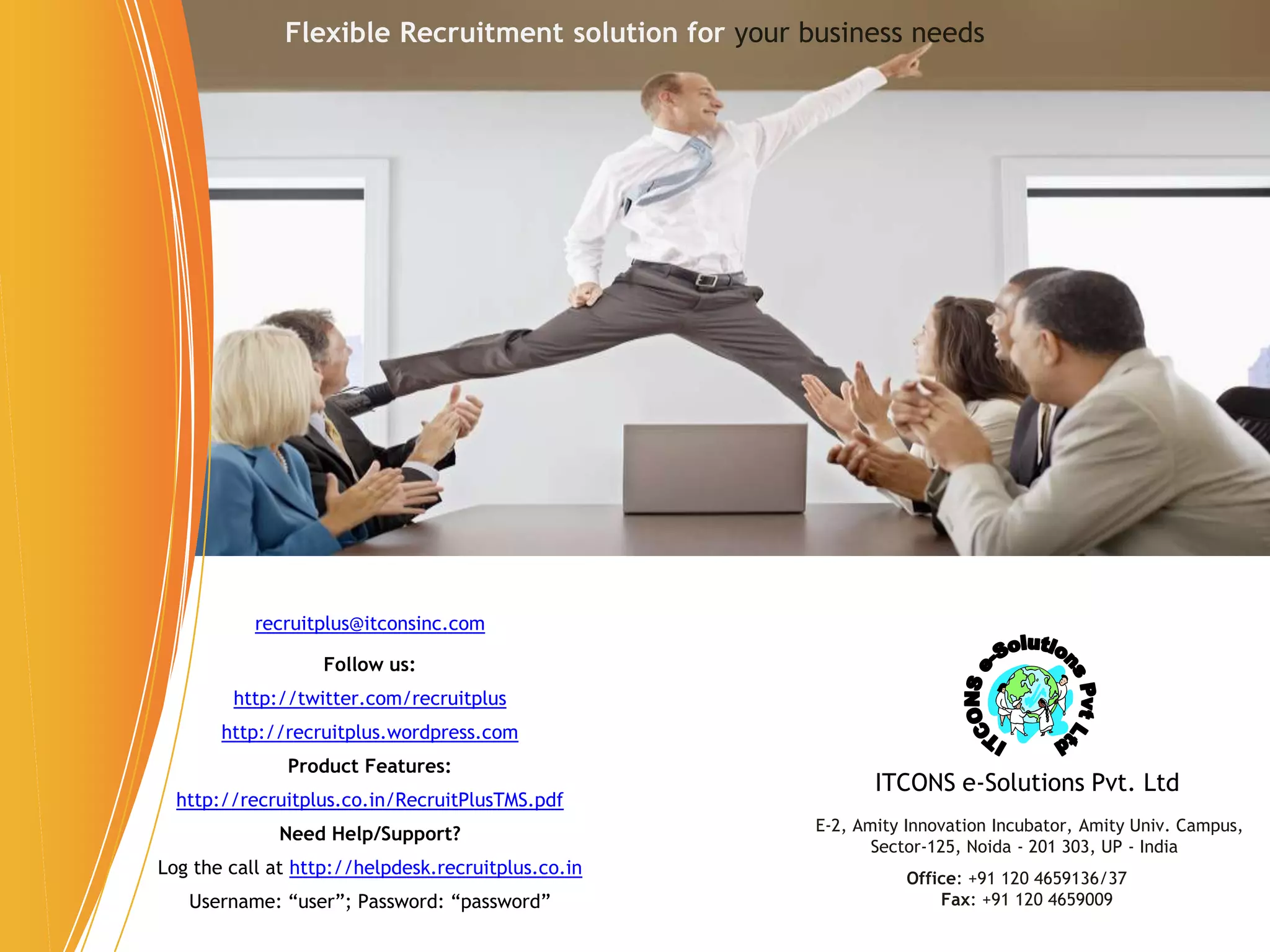 Recruit plus product portfolio presentation | PPSX