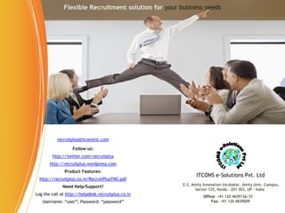 Recruit plus product portfolio presentation | PPSX