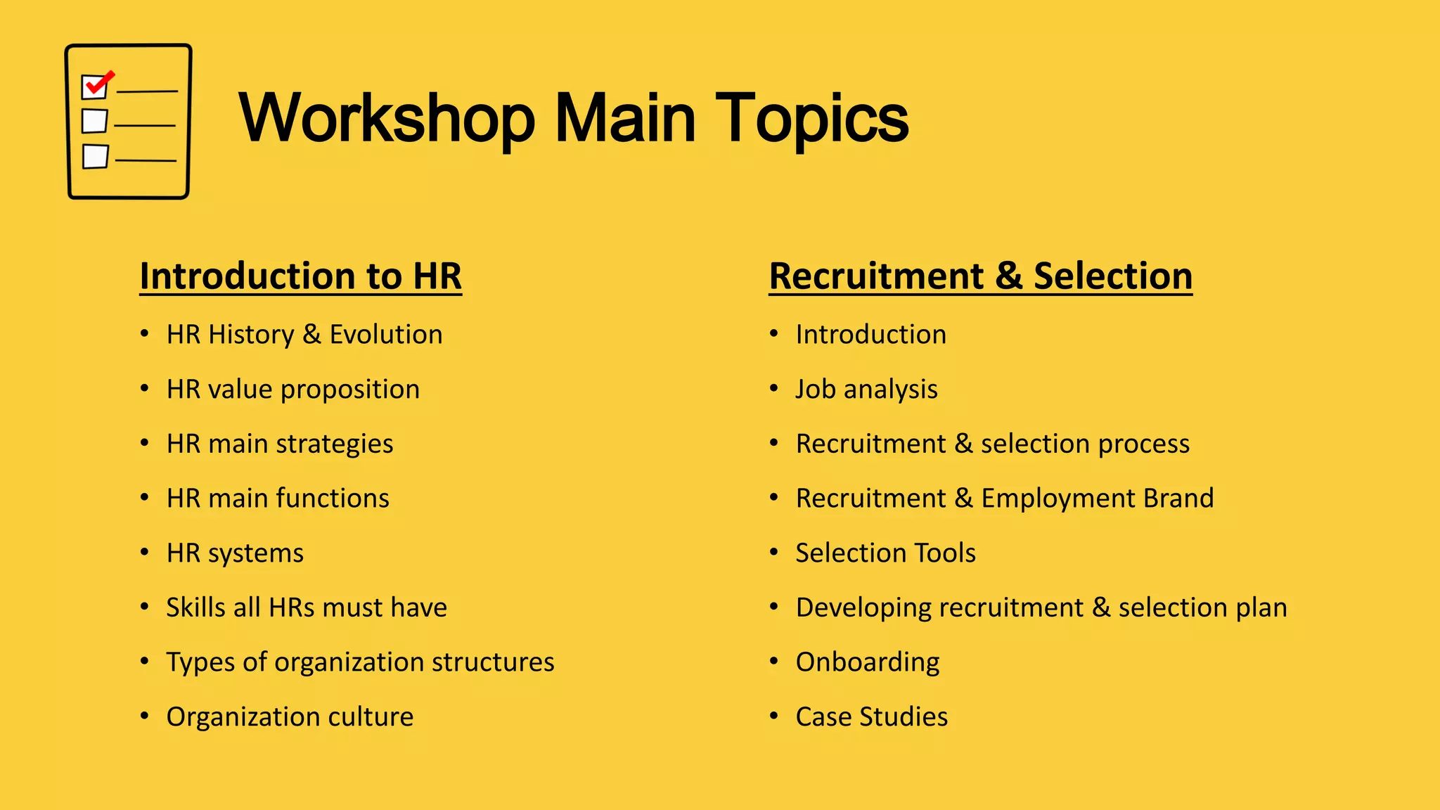 HR for Student Activities | Recruitment and Selection Workshop | PDF