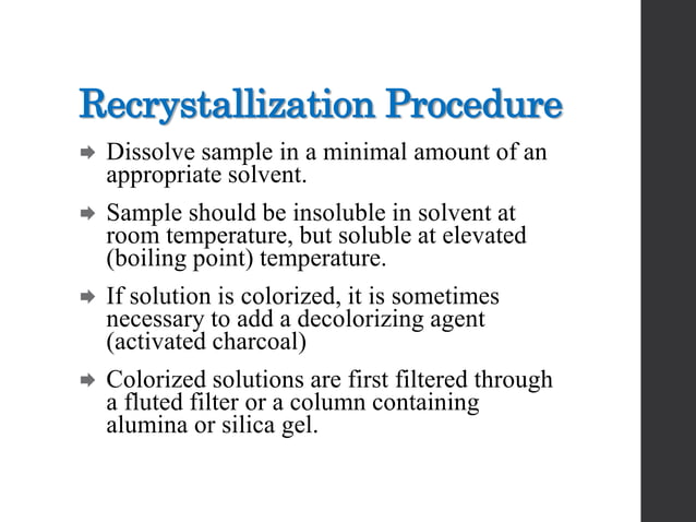 Recrystallization | PPTX | Chemistry | Science