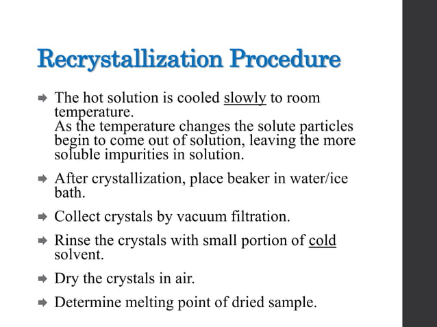Recrystallization | PPTX | Chemistry | Science