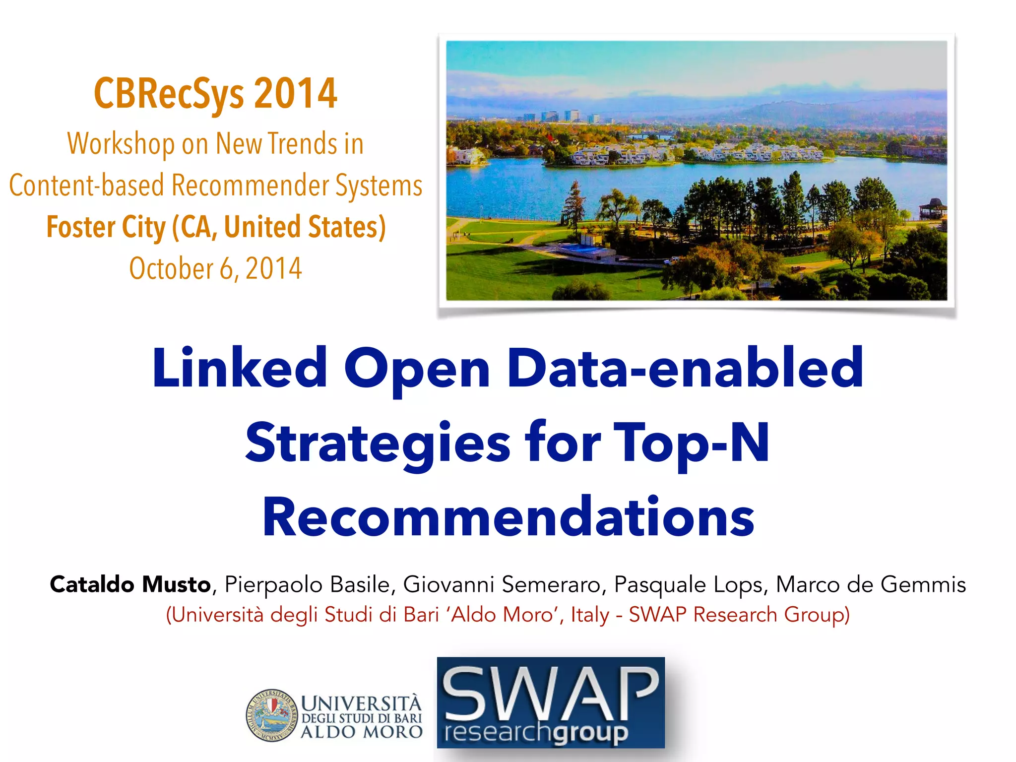 Linked Open Data-enabled Strategies for Top-N Recommendations | PPT