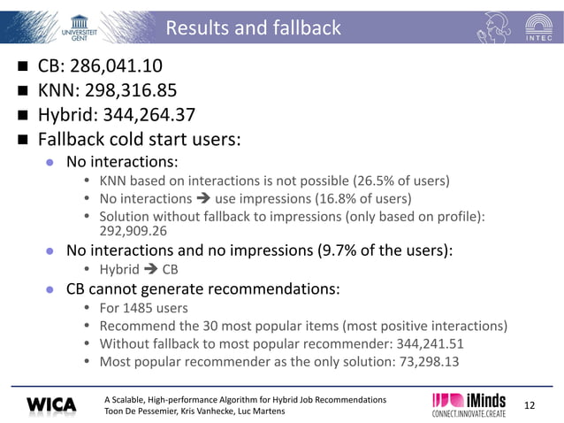 A Scalable, High-performance Algorithm for Hybrid Job Recommendations | PPT