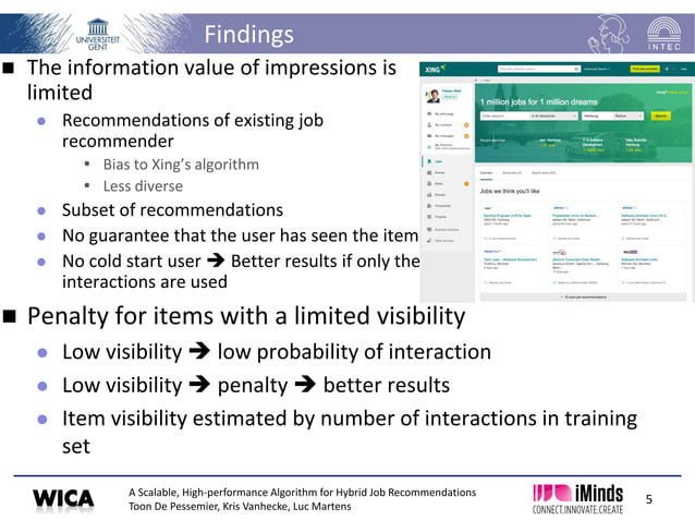 A Scalable, High-performance Algorithm for Hybrid Job Recommendations | PPT