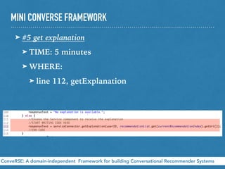 ConveRSE framework at work (hands on RecSys Summer School) | PPT | Free Download