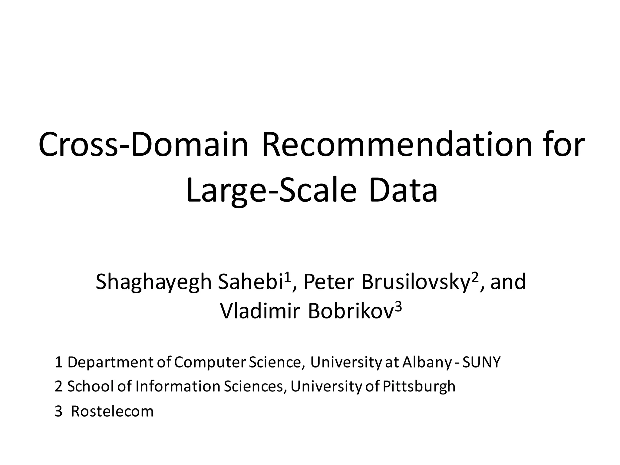 Cross-Domain Recommendation for Large-Scale Data | PDF