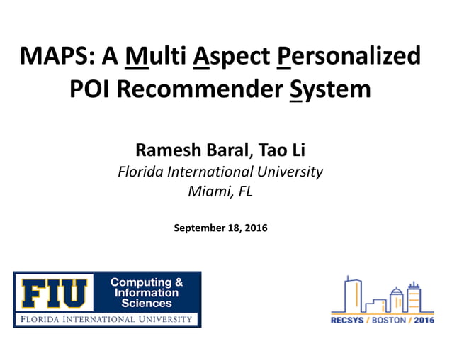 Maps A Multi Aspect Personalized Poi Recommender System Ppt