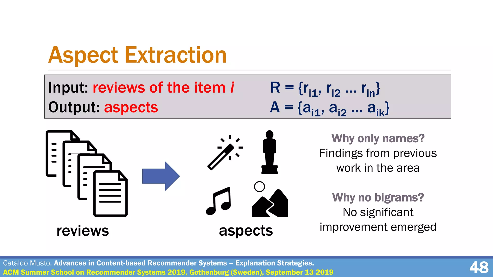 Explanation Strategies - Advances in Content-based Recommender System | PPT