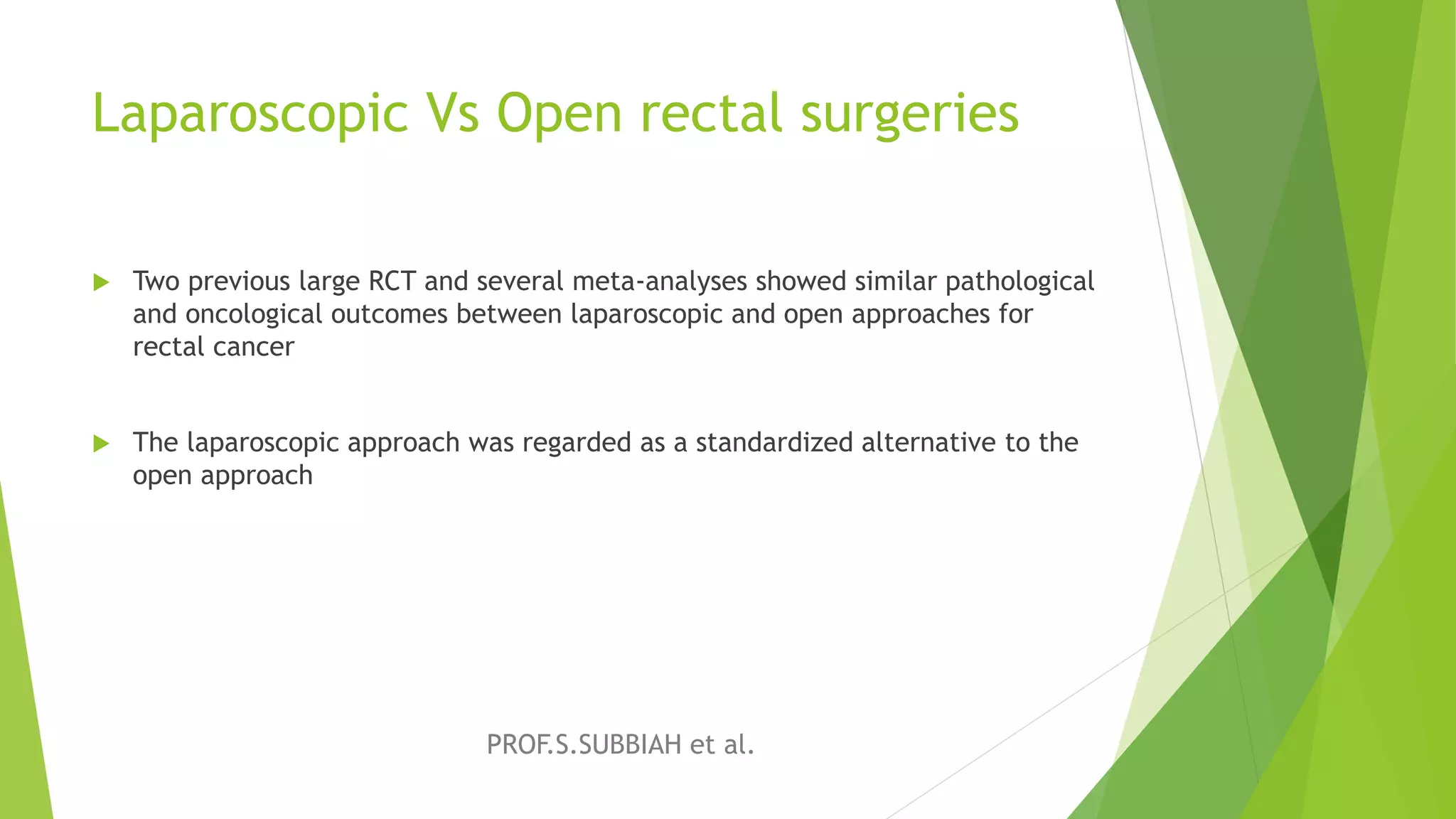 Rectal cancer surgery trials | PPTX