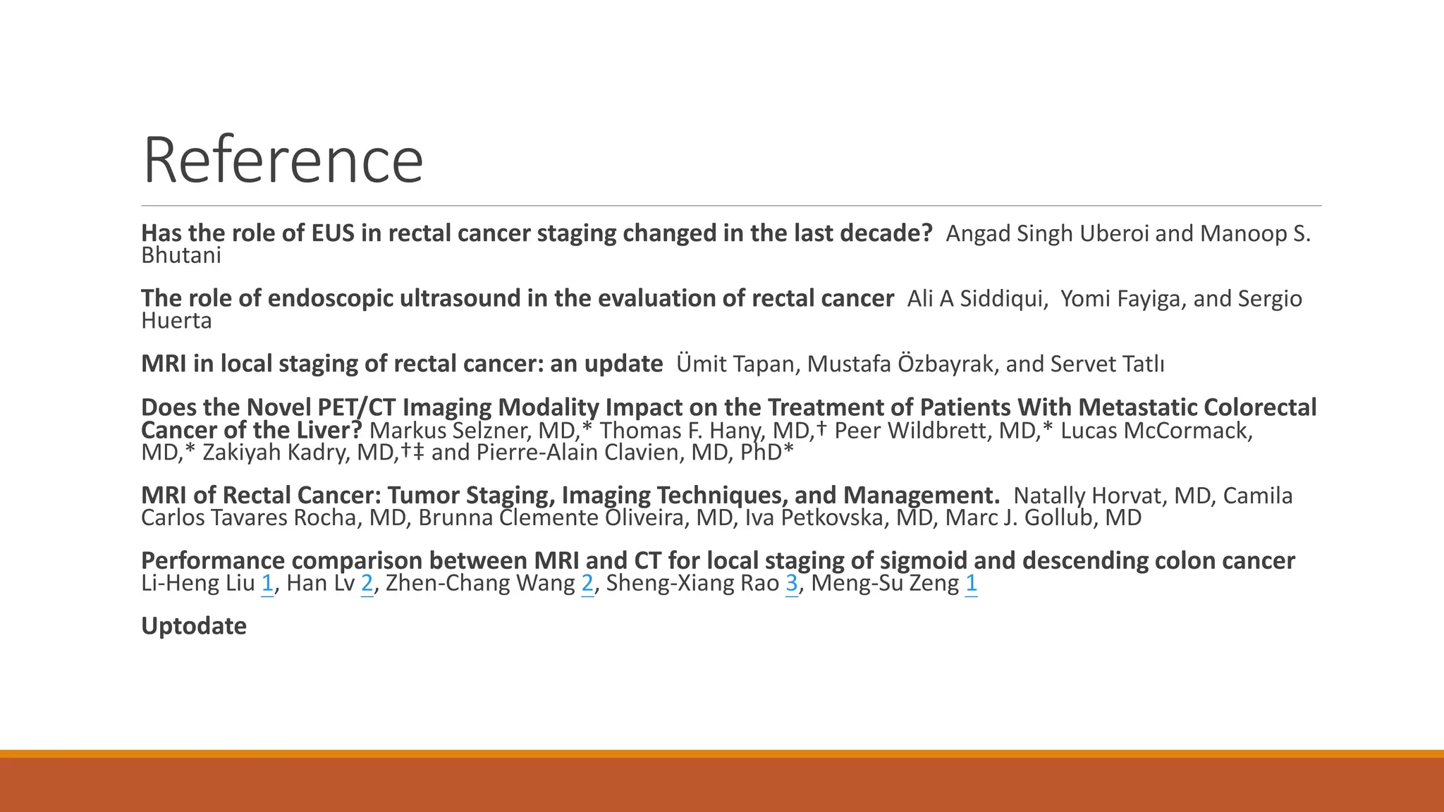 rectal cancer staging;Imaging for rectal cancer staging -Endoscopic ...