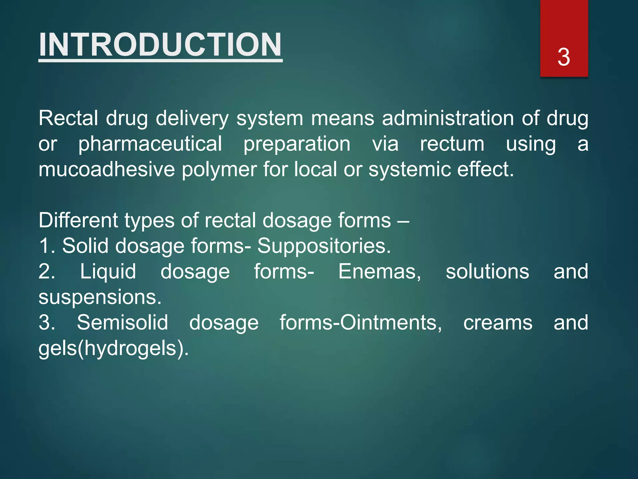 Rectal Drug Delivery Systems | PPTX