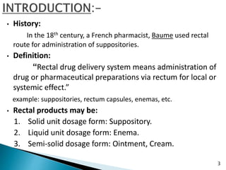 Rectal Drug Delivery System | PPTX