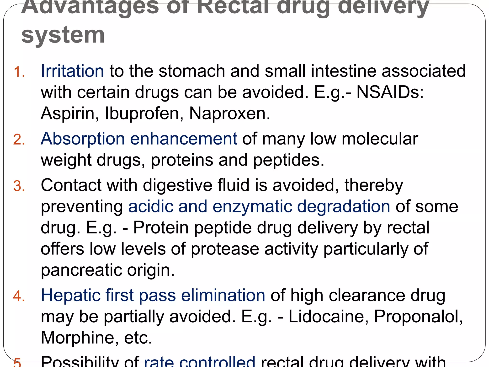 Rectal drug delivery systems | PPTX