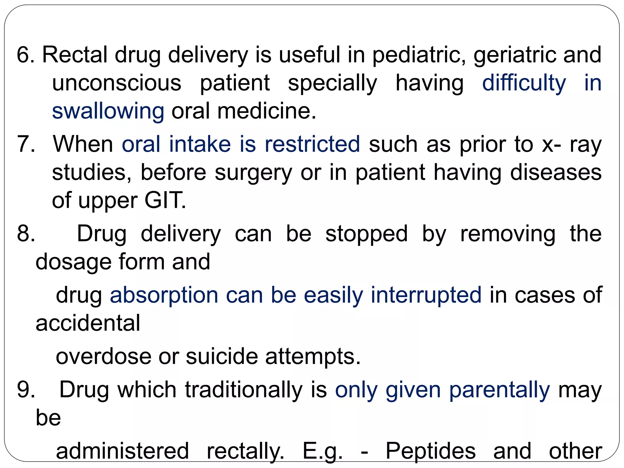 Rectal drug delivery systems | PPTX