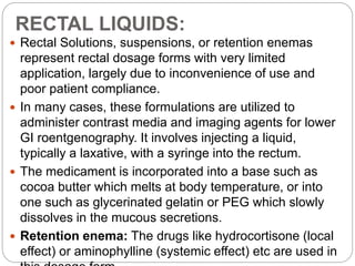 Rectal drug delivery systems | PPTX