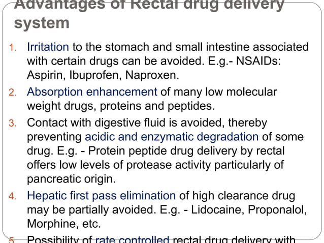 Rectal drug delivery systems | PPTX