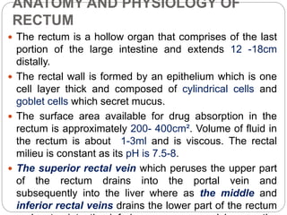 Rectal drug delivery systems | PPTX