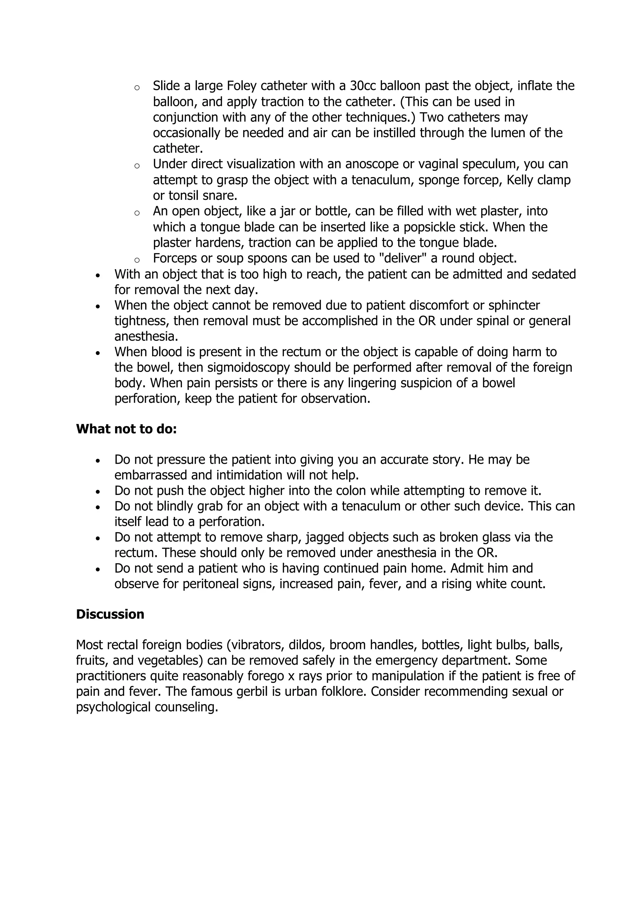 Rectal Foreign Body | DOC