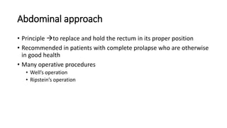 Rectal prolapse (Surgical anatomy of rectum, pathology and management0 ...
