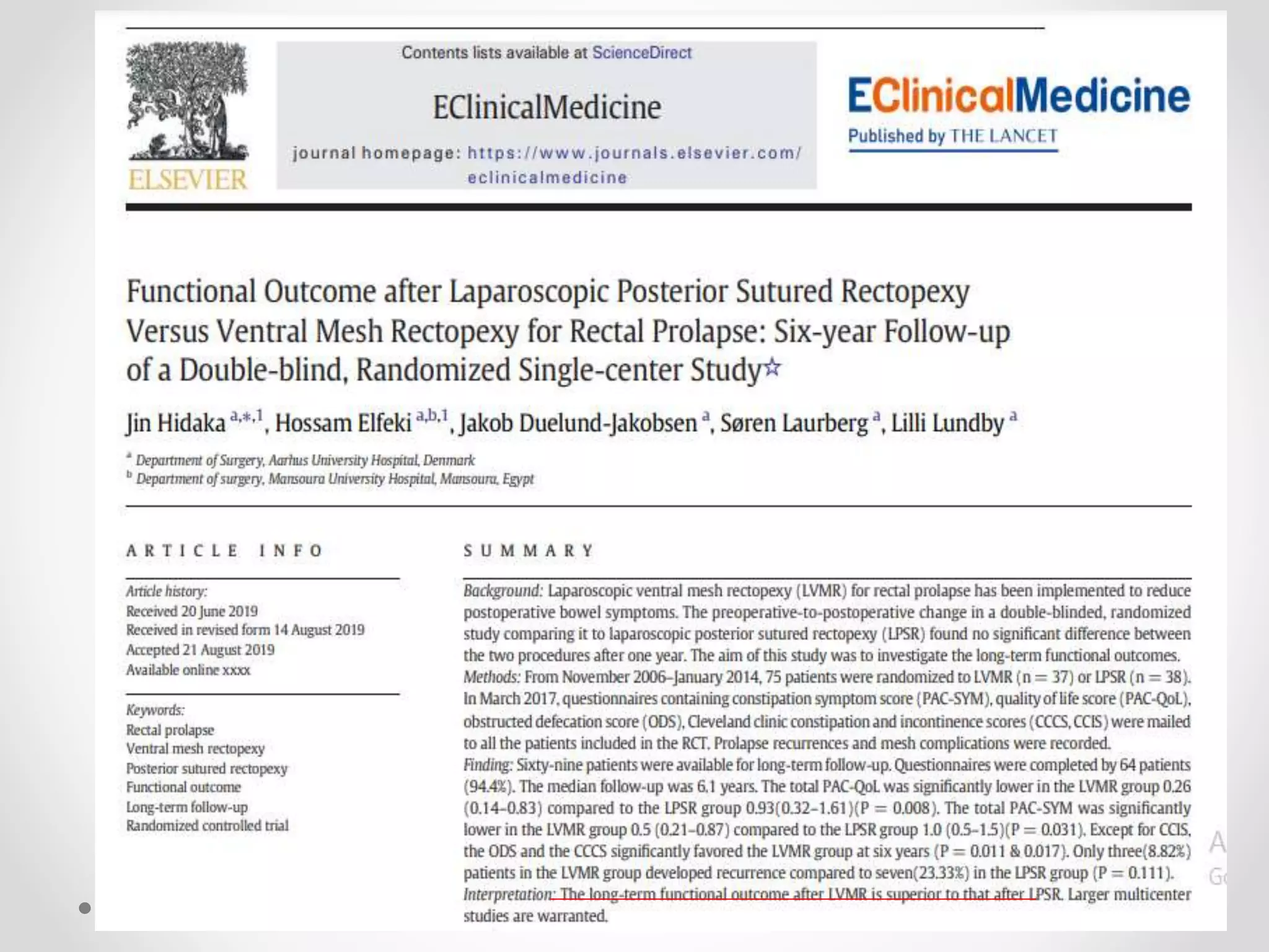 Rectal prolapse (D1) | PPTX