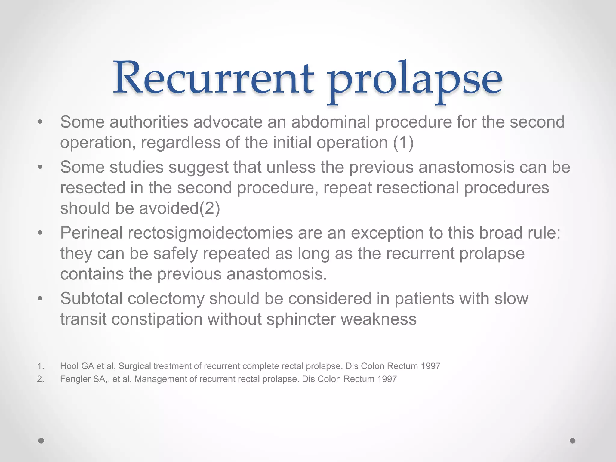 Rectal prolapse (D1) | PPTX