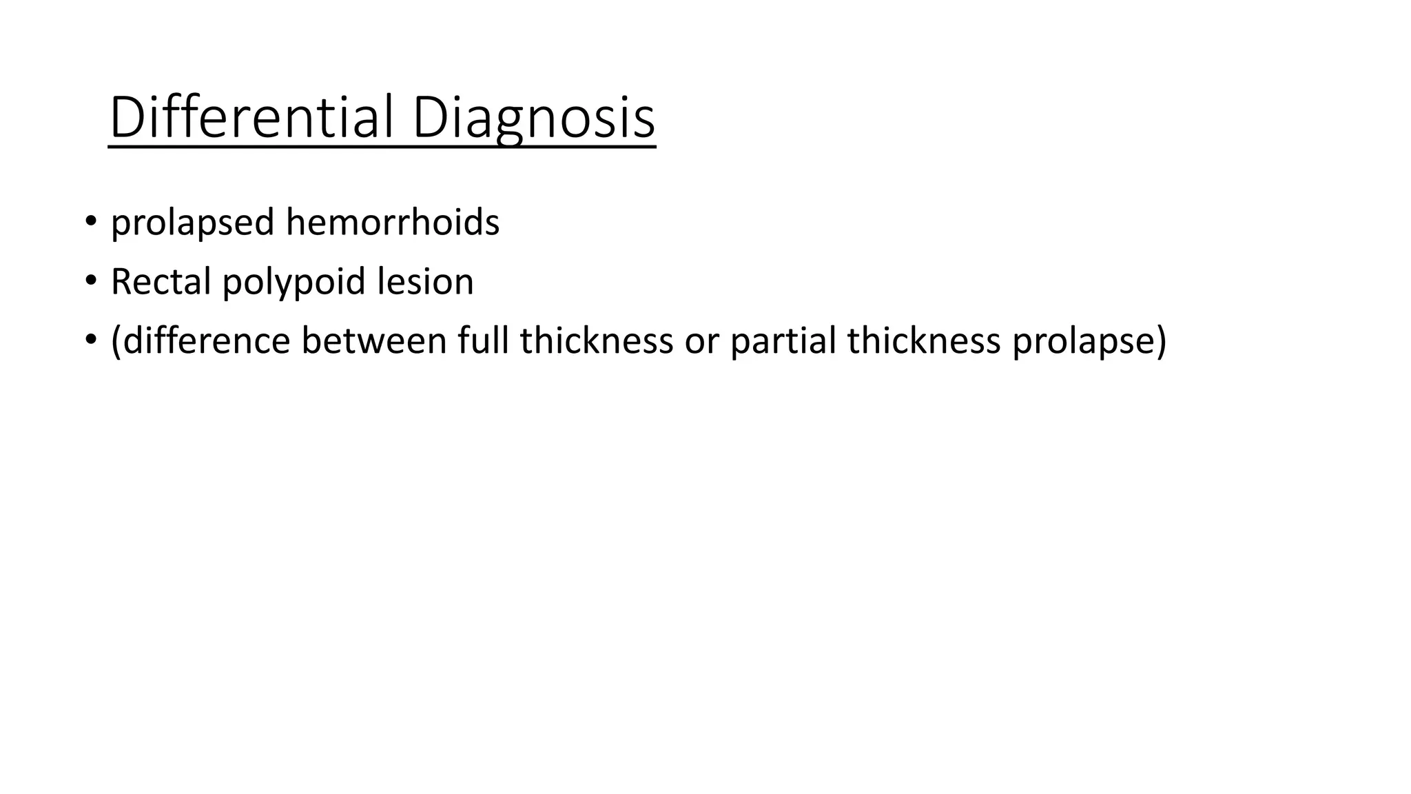 Rectal prolapse pathophysiology and management | PPTX