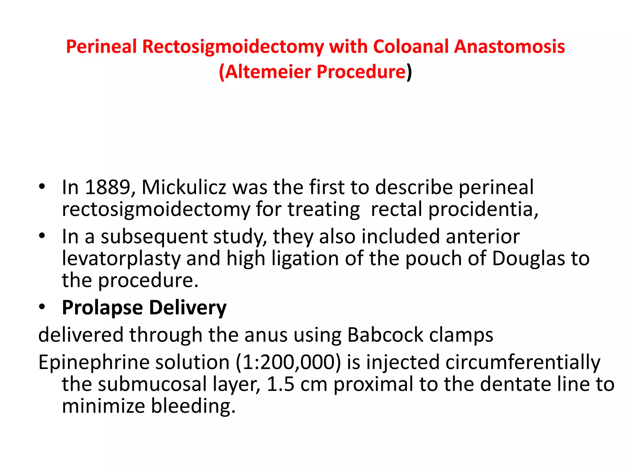 Rectal prolapse surgical approaches | PPTX