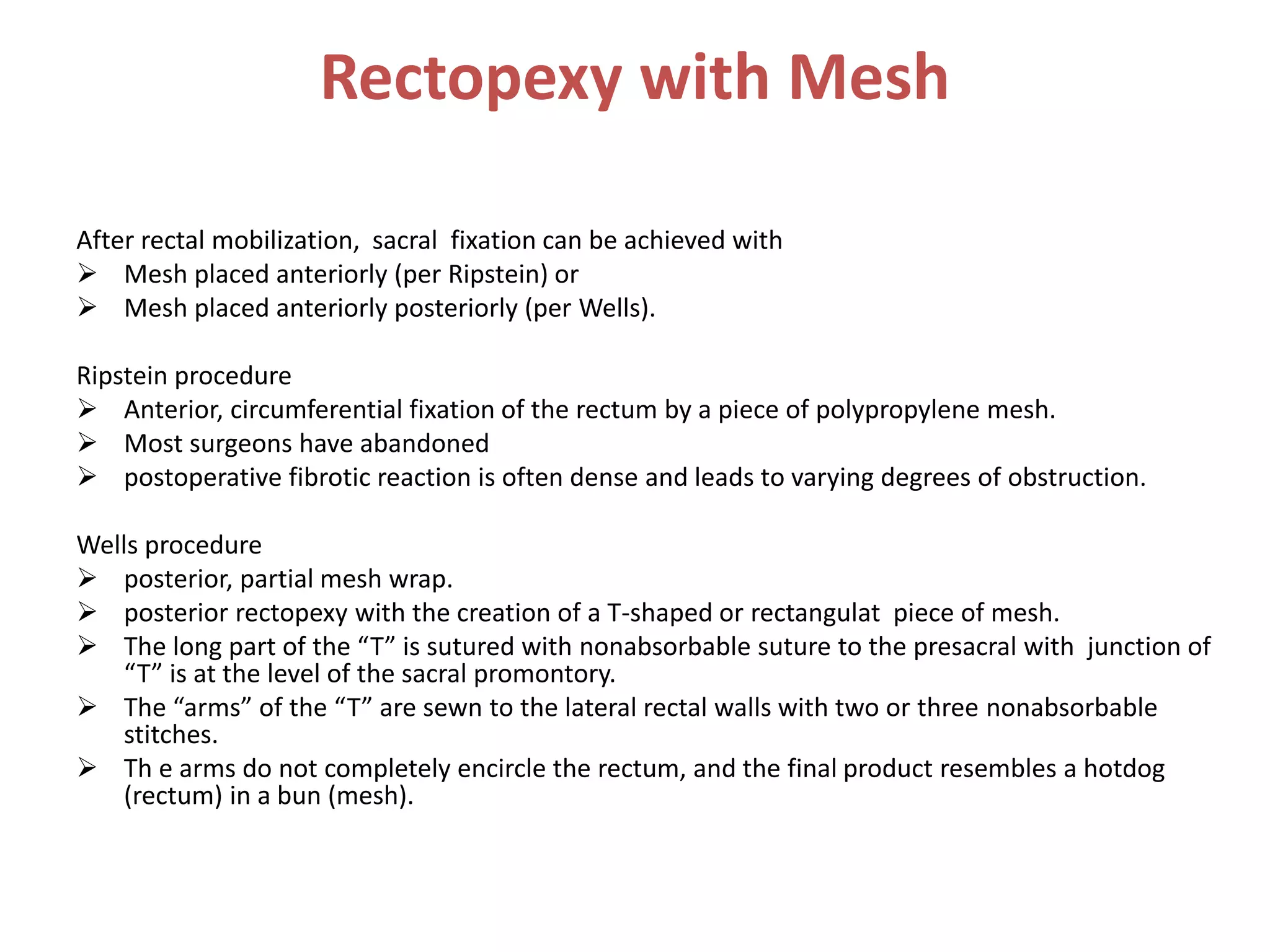 Rectal prolapse surgical approaches | PPTX