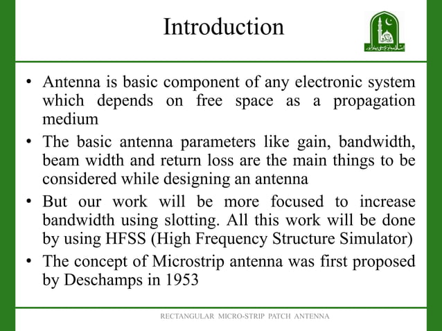 Rectangular antenna | PPTX | Physics | Science