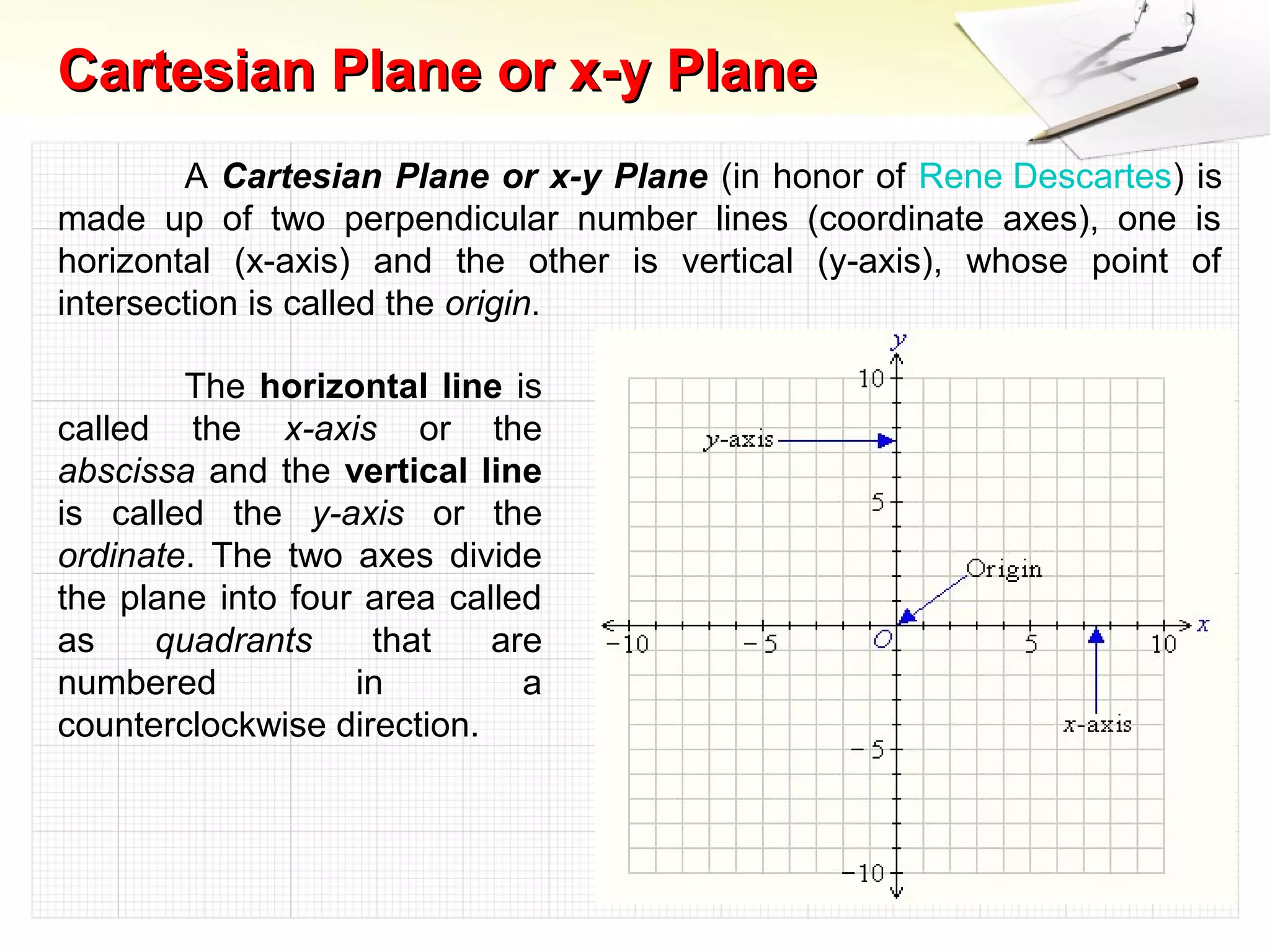 Rectangular coordinate system | PPT