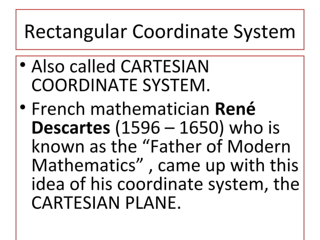 Rectangular Coordinate System | PPT | Geography | Science