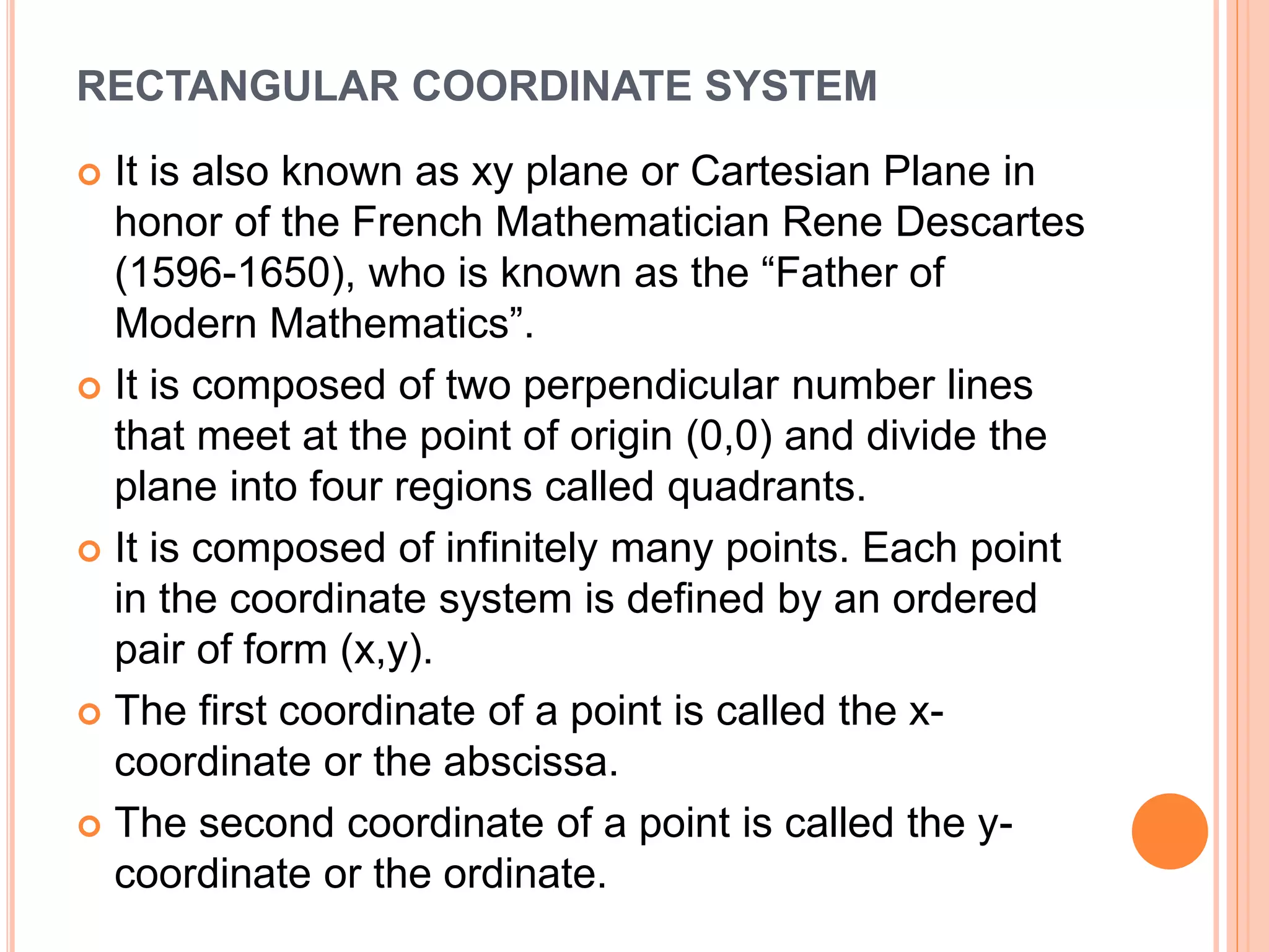 Rectangular coordinate system | PPTX