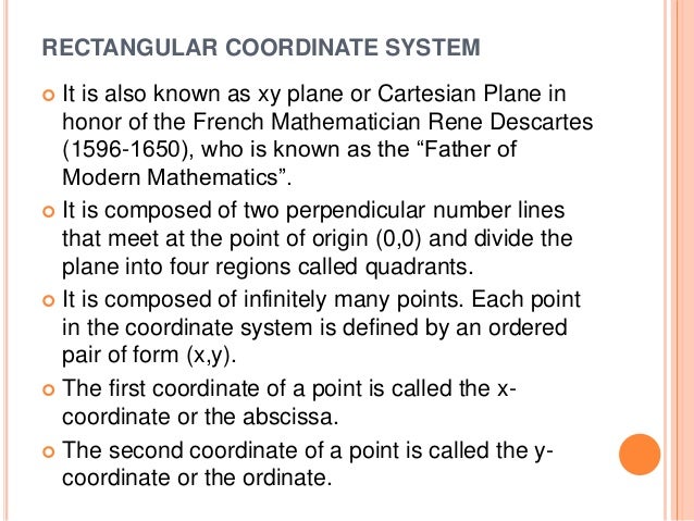 Rectangular coordinate system