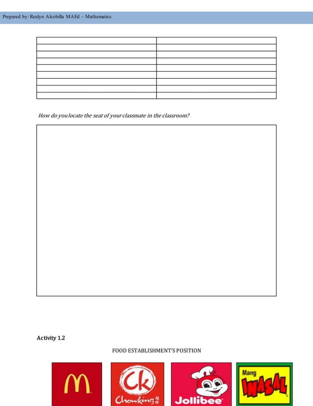 Rectangular Coordinate System Lesson Plan | DOCX