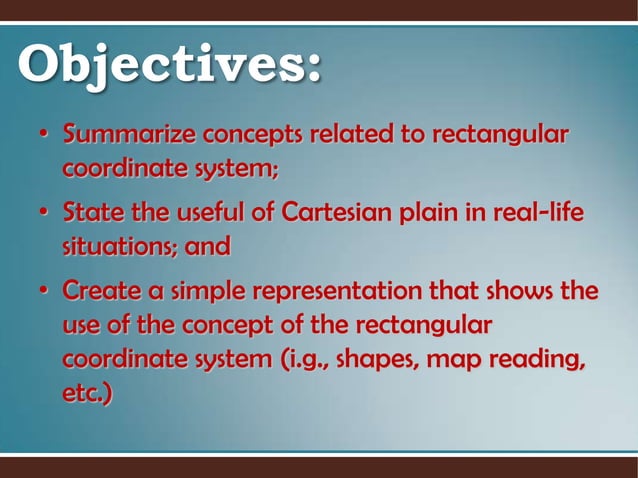 Rectangular Coordinate System II | PPTX | Geography | Science