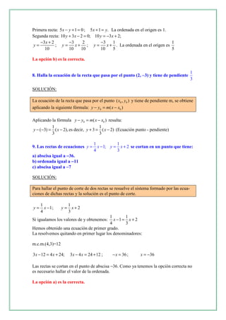 Ecuacion de la recta punto-pendiente | PDF