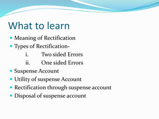 Rectification of errors for class XI | PPTX