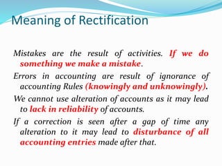 Rectification of errors for class XI | PPTX