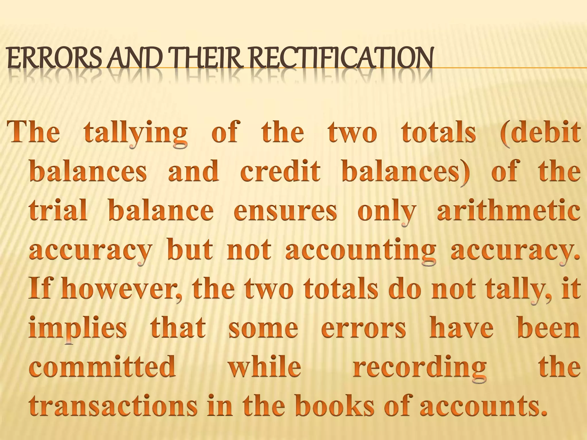 Rectification of errors | PPTX