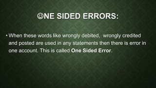 Rectification of errors (Financial Accounting) | PPTX