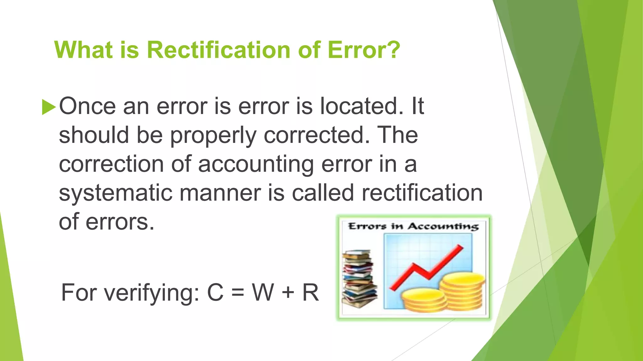 Rectification of errors with accounting terms | PPTX | Business Accounting & Finance | Business